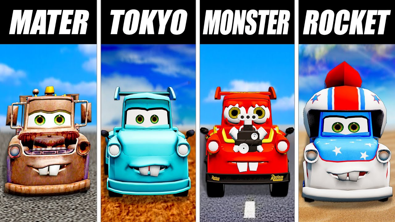 BeamNg.Drive Tow Mater vs Tokyo Mater vs Monster Mater vs Rocket Mater ...
