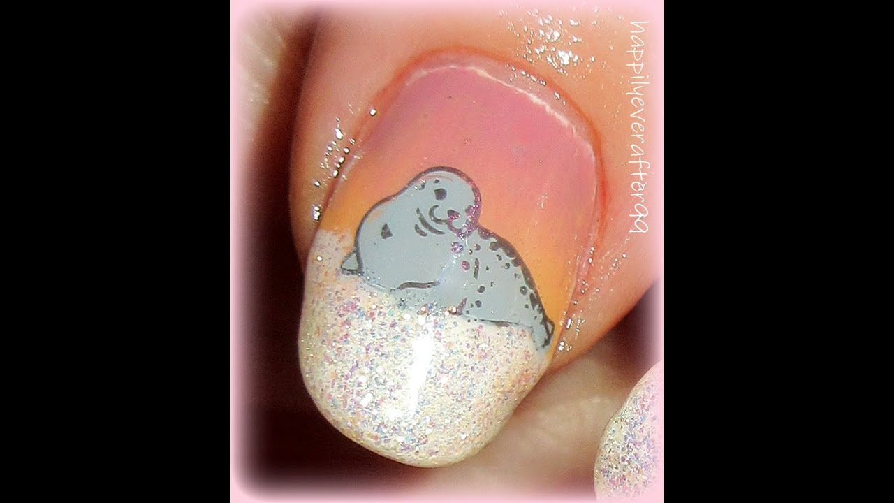 Seals and Arctic Sunset Nail Art Stamping Tutorial using Maniology ...