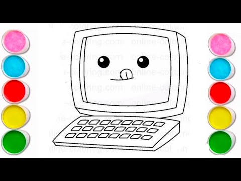 Easy laptop 💻 Drawings 🎨 🖌️ for kids & toddlers| Learning easy drawing ...