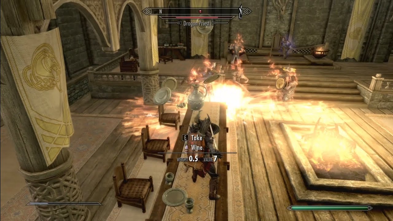 Dragon priest vs Whiterun guards - YouTube