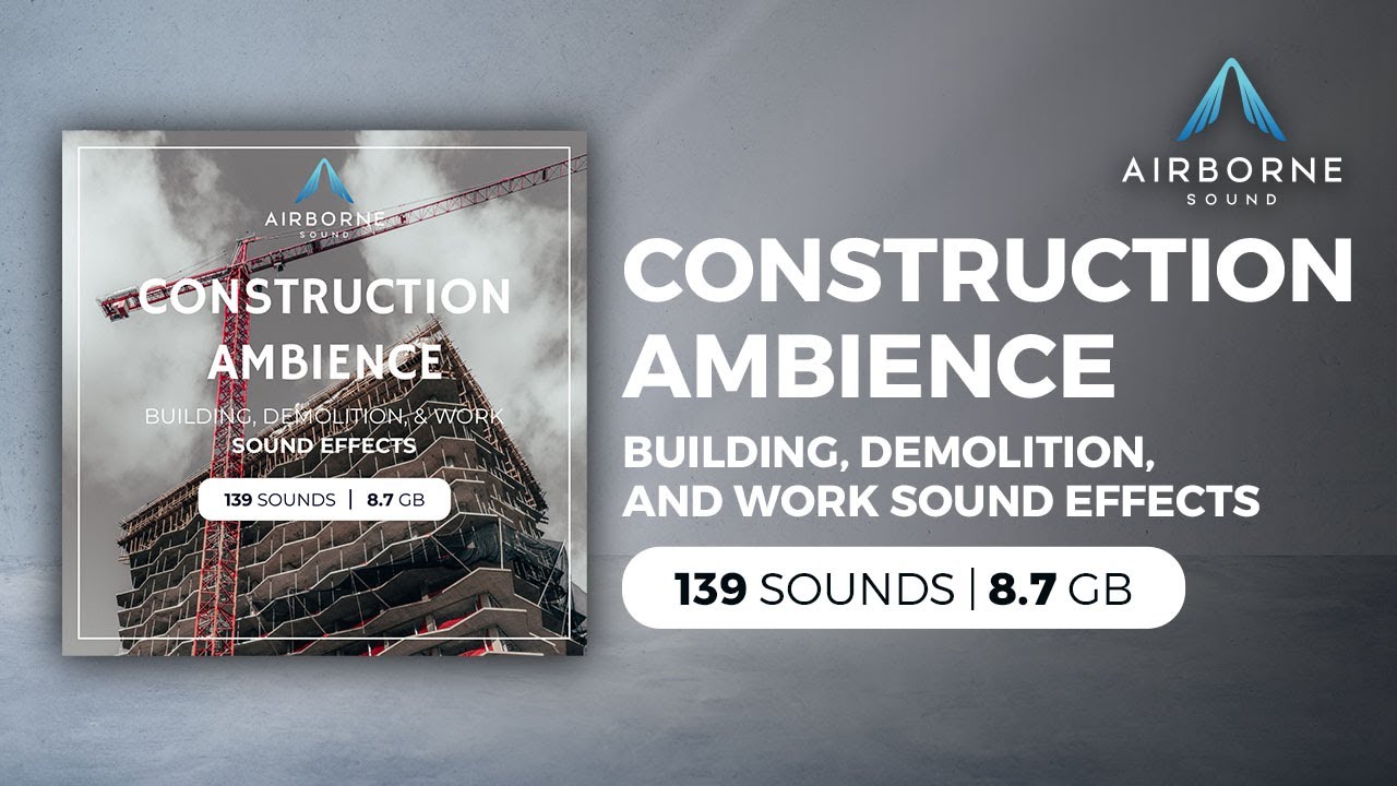 Construction Ambience Sound Effects Library - YouTube