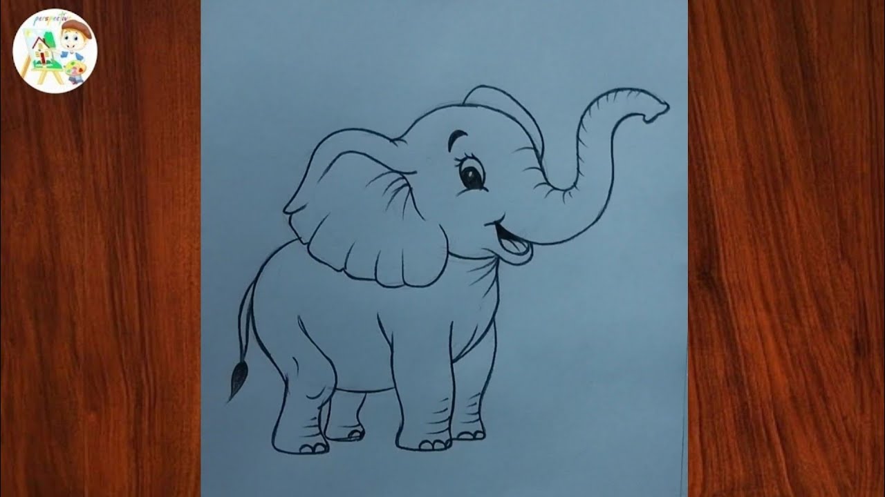 Elephant drawing 🐘 step by step for beginners l How to draw an elephant ...