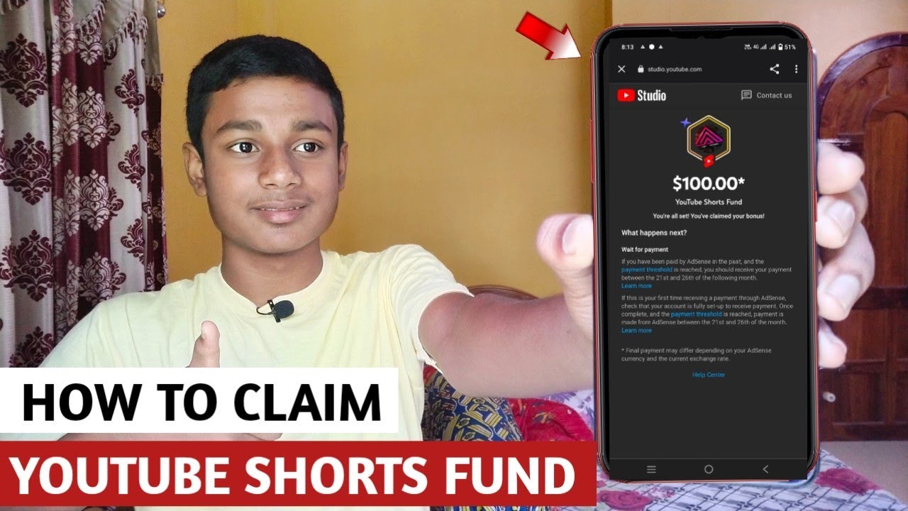 how to claim youtube shorts fund/bonus | shorts fund ke liye apply ...