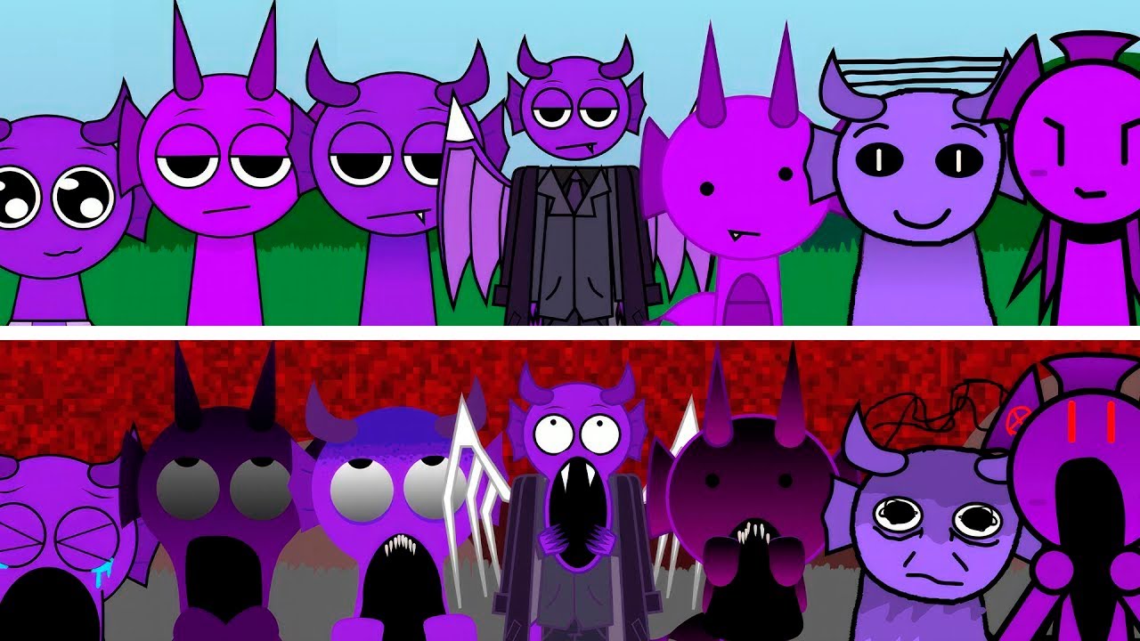 Sprunki Retake But Every Durple Singing Together - YouTube