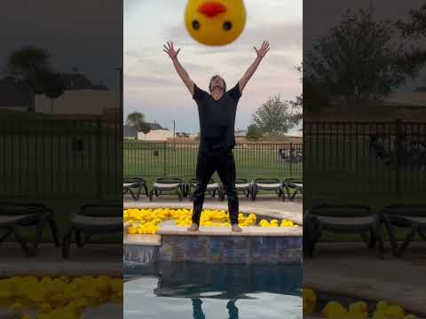 the first man to float on authentic rubber duckies - YouTube