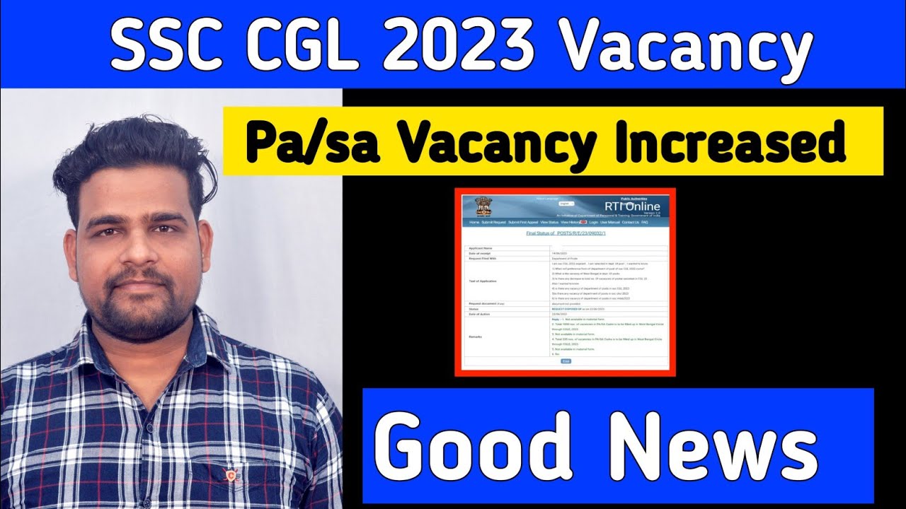 SSC CGL 2023 PA/SA Vacancy Update, SSC CGL 2023 Total Vacancy Update ...