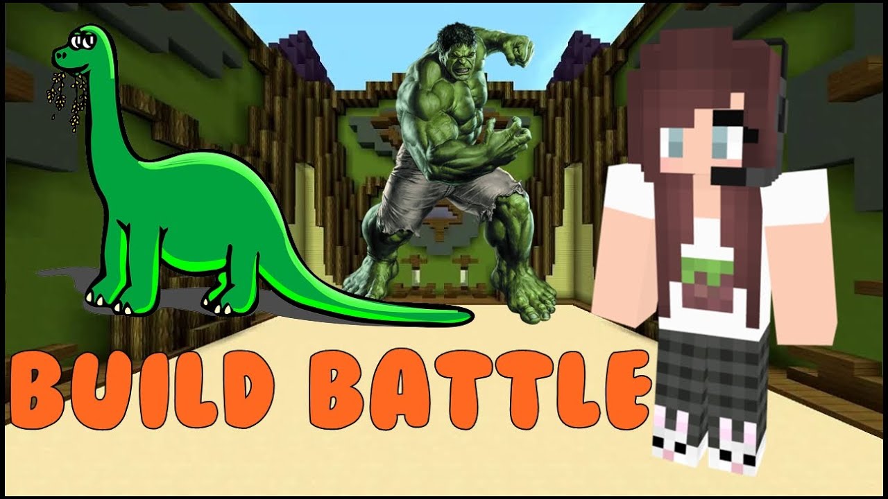UN DINOSAURIO Y HULK | MINECRAFT BUILD BATTLE - YouTube