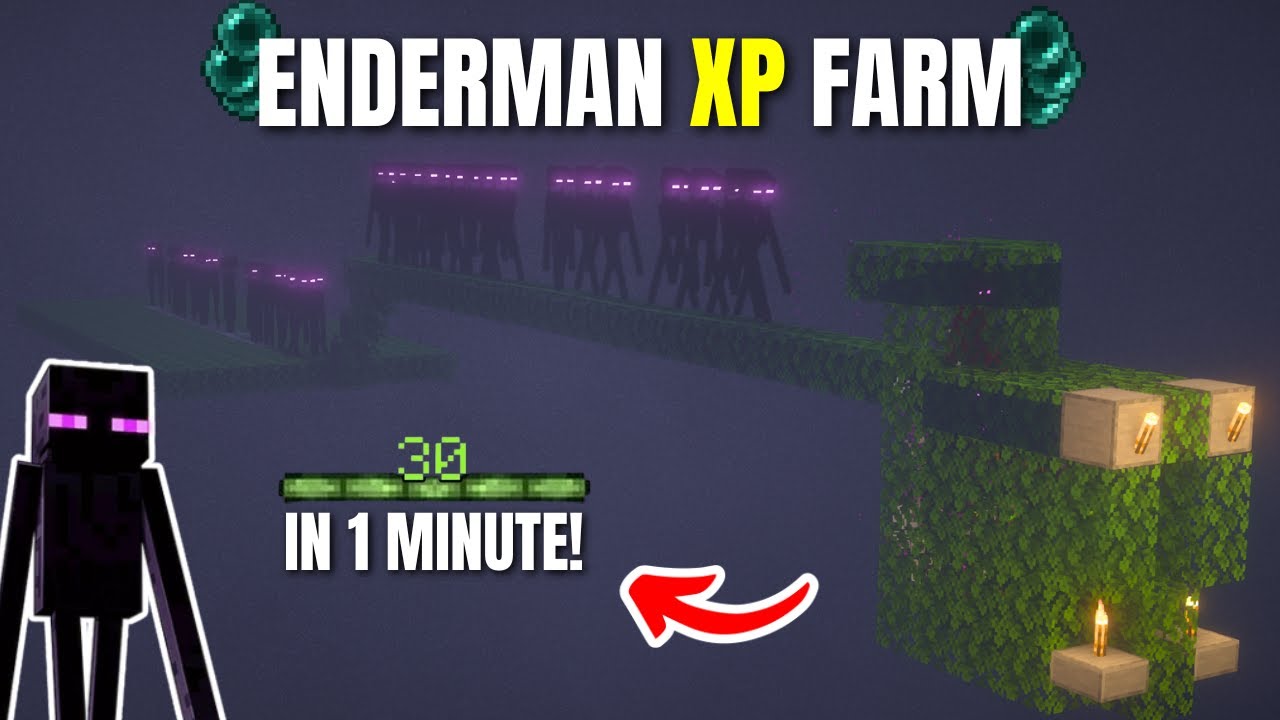 ENDERMAN XP FARM Easy And Simple Design 1.21+ NO ENDERMITE !!! - YouTube