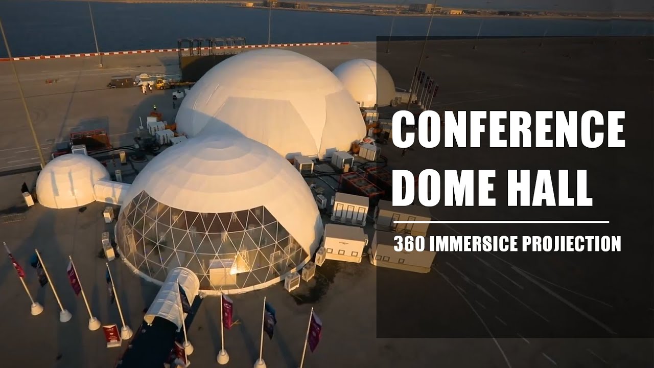 40m, 25m, 10m Large Conference Dome with 360 Immersive Projection - YouTube