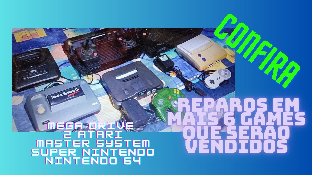 Reparos em games #62 Reparos feitos em 6 consoles que serão colocados a ...