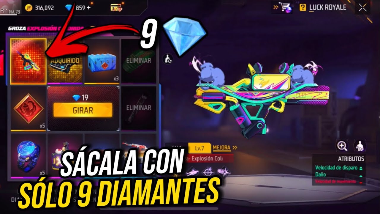 CÓMO SACAR LA GROZA EVOLUTIVA CON 9 DIAMANTES 💎 CÓMO SACAR LA GROZA ...