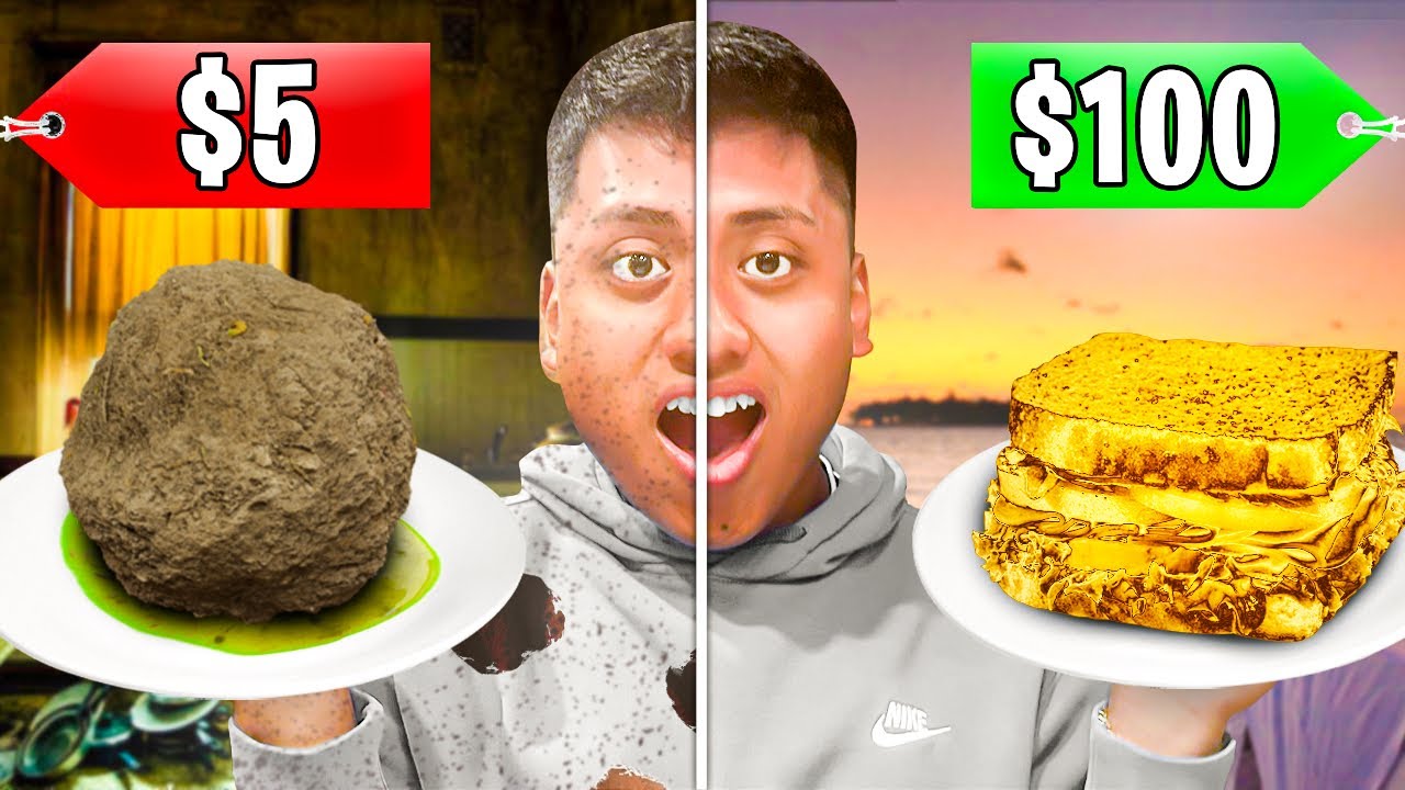 Eating CHEAP VS EXPENSIVE Food!! (Budget Challenge) - YouTube