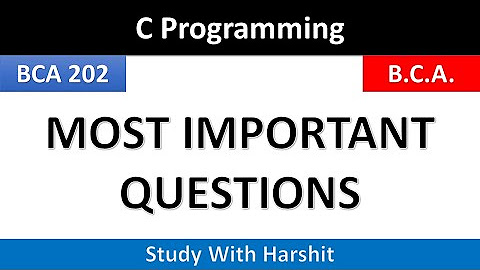 C Programming | 2 Semister BCA | CCSU | BCA 202 - YouTube