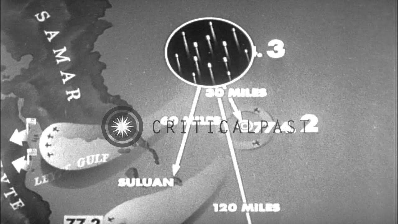 The Battle off Samar near the island of Leyte in the Philippines on ...