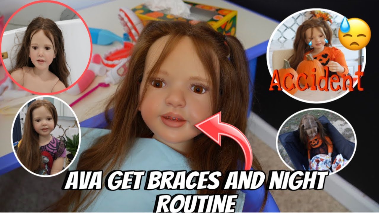 Reborn doll Ava gets Braces and Ava's Fall Season Night Routine - YouTube