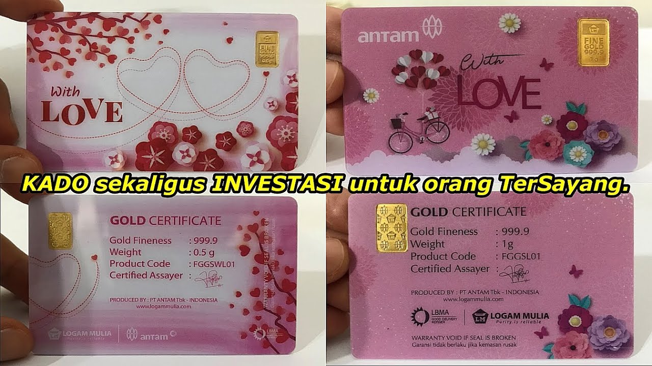 EMAS ANTAM GIFT SERIES WITH LOVE Kado LOGAM MULIA Hadiah sekaligus ...