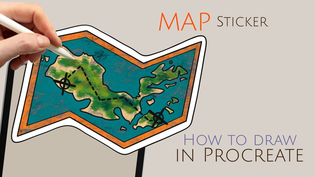How to draw a treasure map | Drawing for beginners | Drawing for ...