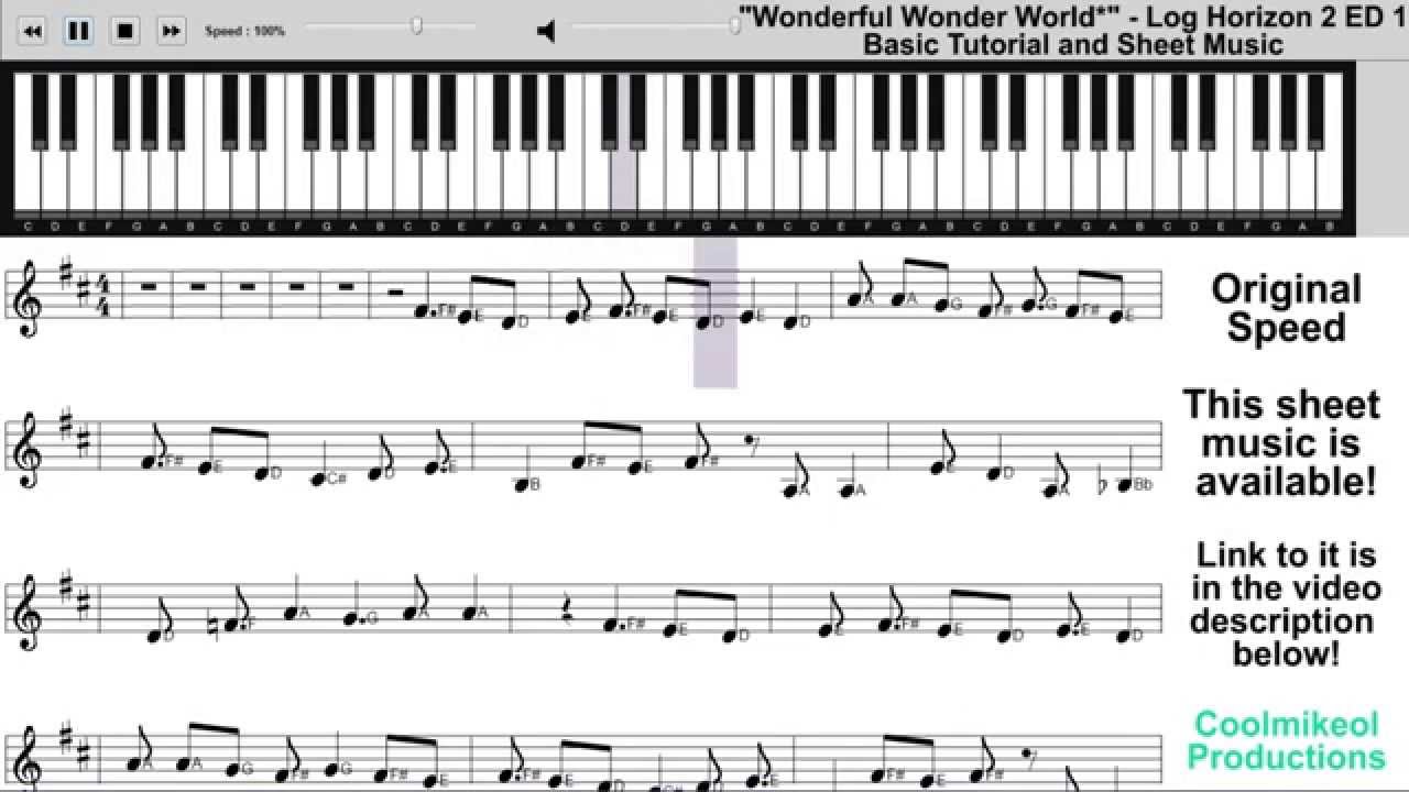 "Wonderful Wonder World*" Piano Tutorial - Log Horizon 2 ED - YouTube