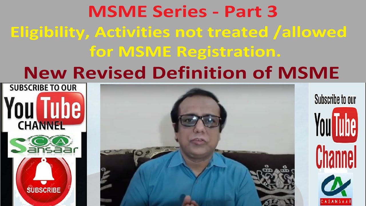 Eligibility, Activities not treated/allowed for MSME Registration ...