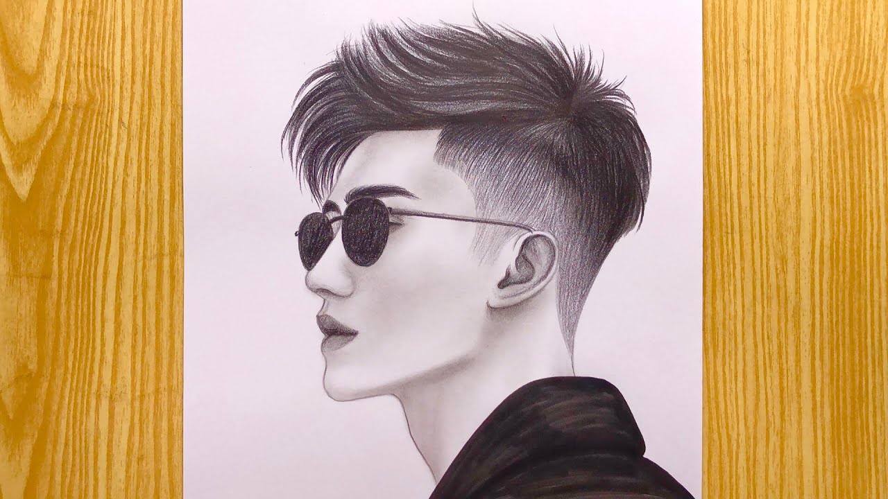 A Handsome Boy With Glasses Drawing Step By Step | Boy Drawing | The ...