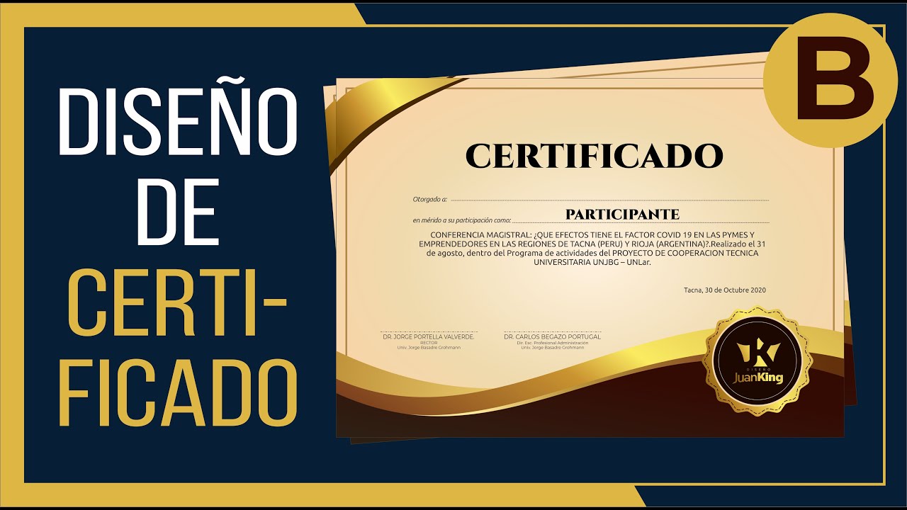 Diseño de Certificado paso a paso modelo 01 - B con JuanKING - YouTube