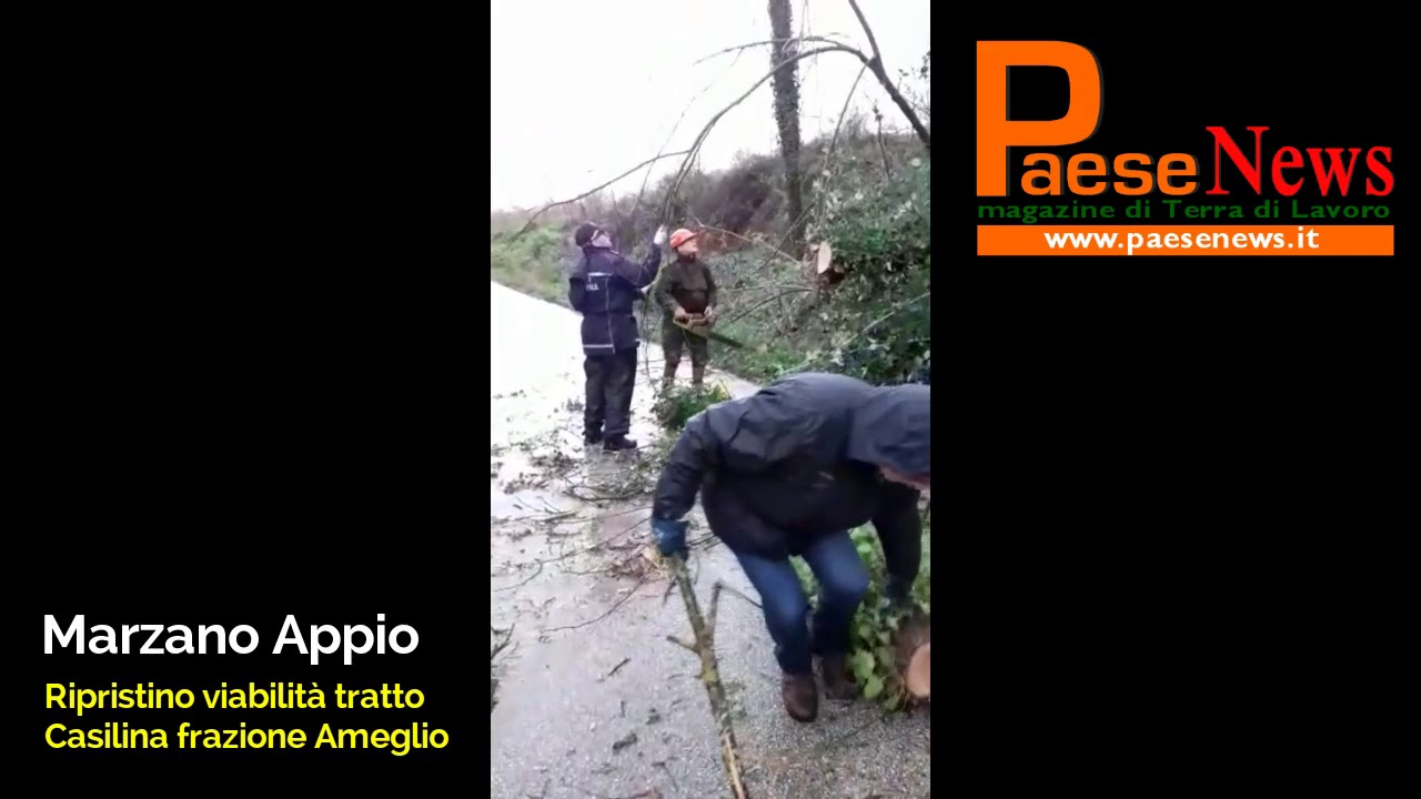 marzano appio frana strada per Ameglio - YouTube