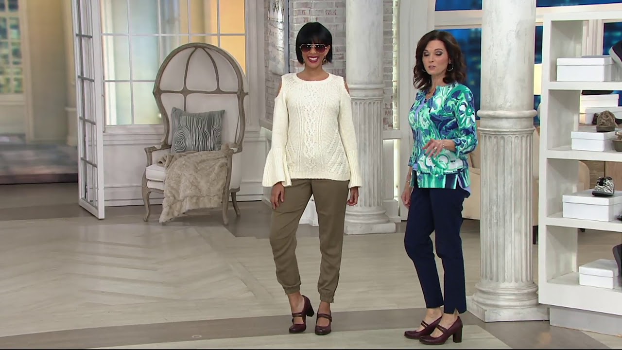 Clarks Leather Stacked Heel Mary Janes - Claeson Tilly on QVC - YouTube