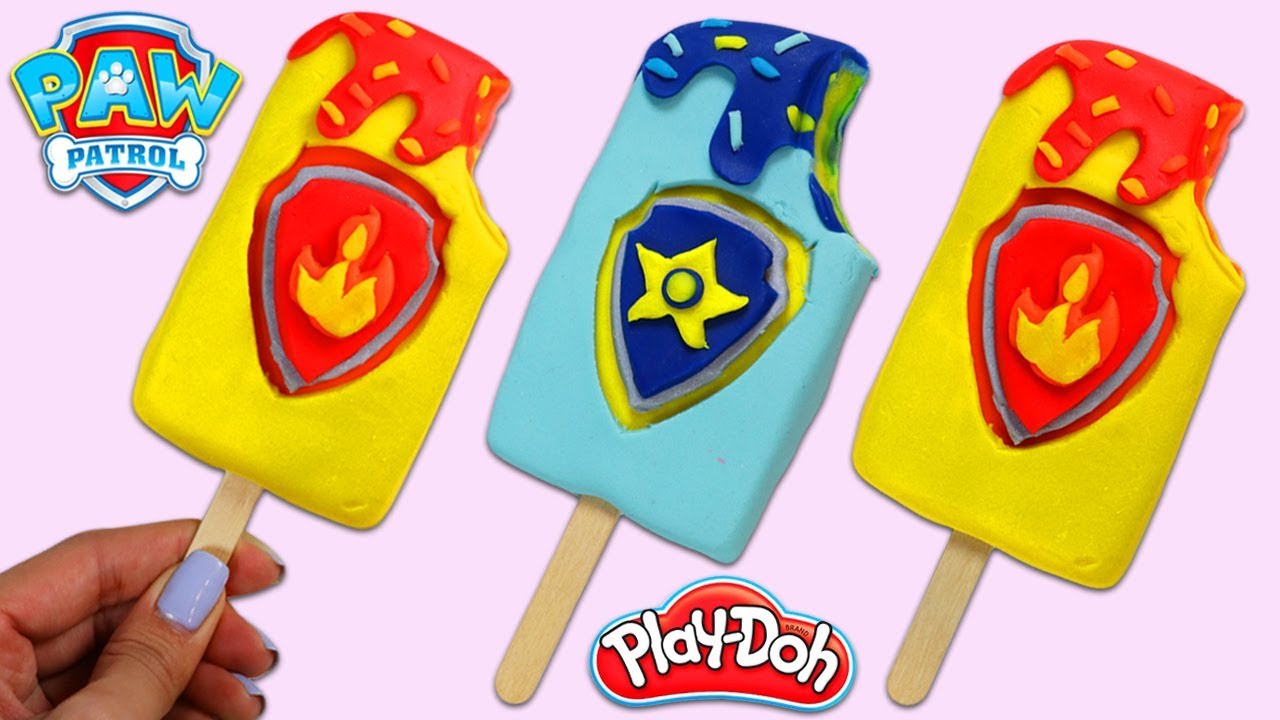 DIY Paw Patrol Themed Play Doh Popsicles! - YouTube