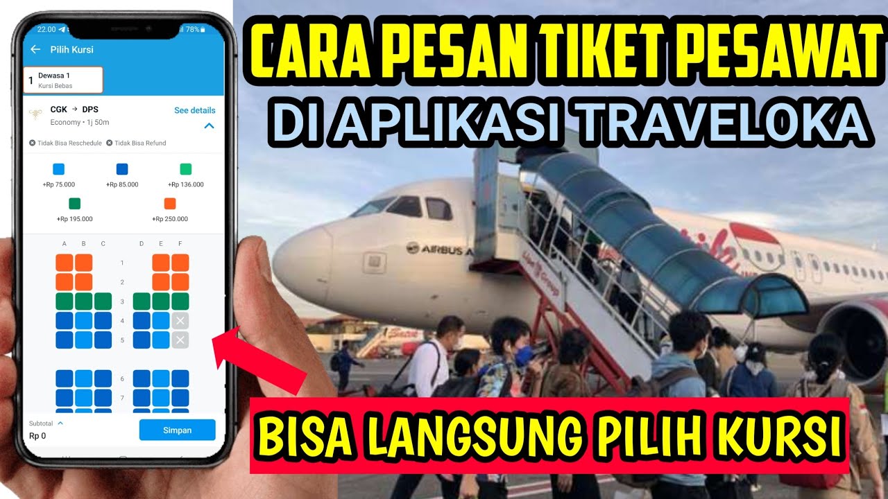 Cara Pesan Tiket Pesawat di Traveloka Langsung Pilih Kursi - YouTube