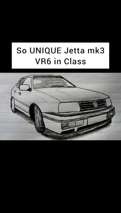 🙆‍♀️LAZY Way to draw a car Stanced Jetta mk3 VR6 drawing in class # ...