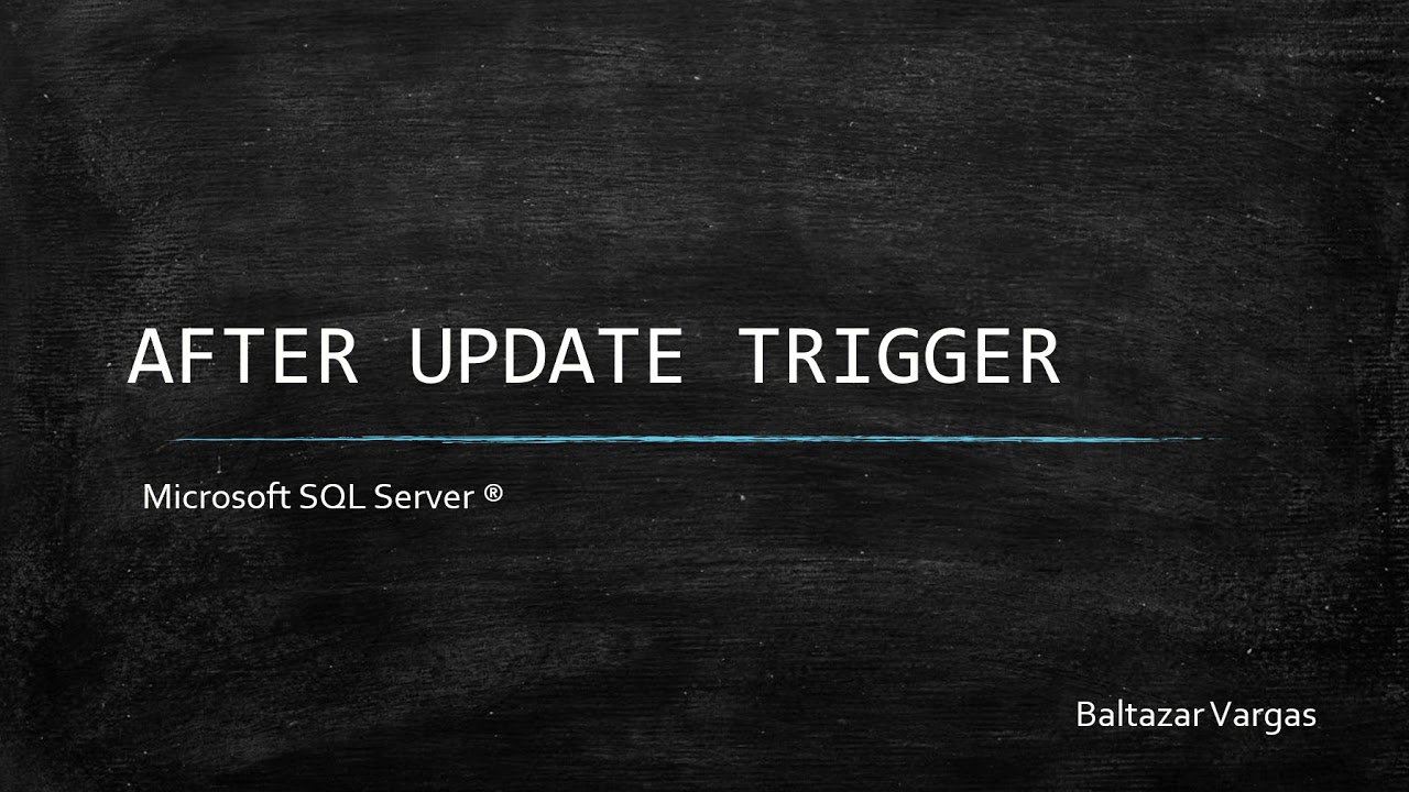 TRIGGER AFTER DELETE y AFTER UPDATE - YouTube