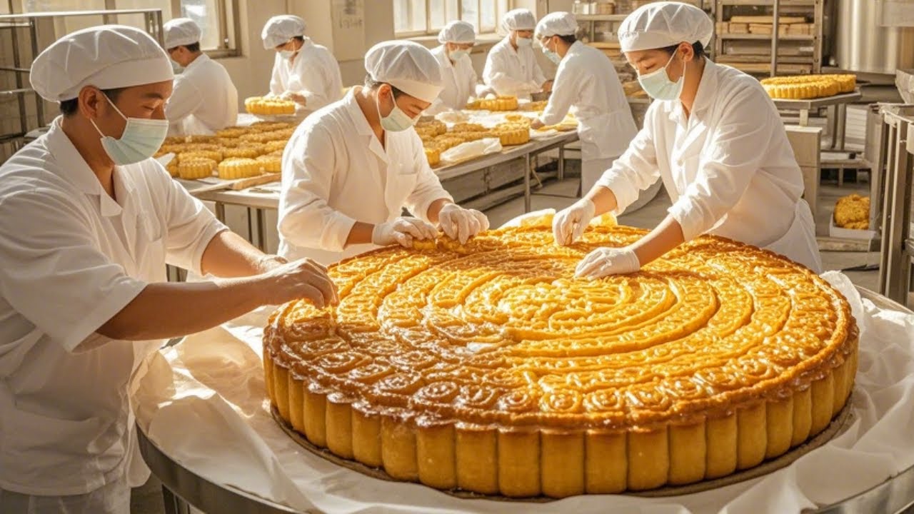 Fully Automatic Mooncake Factory, Happy Workers Make Delicious Five-Nut ...