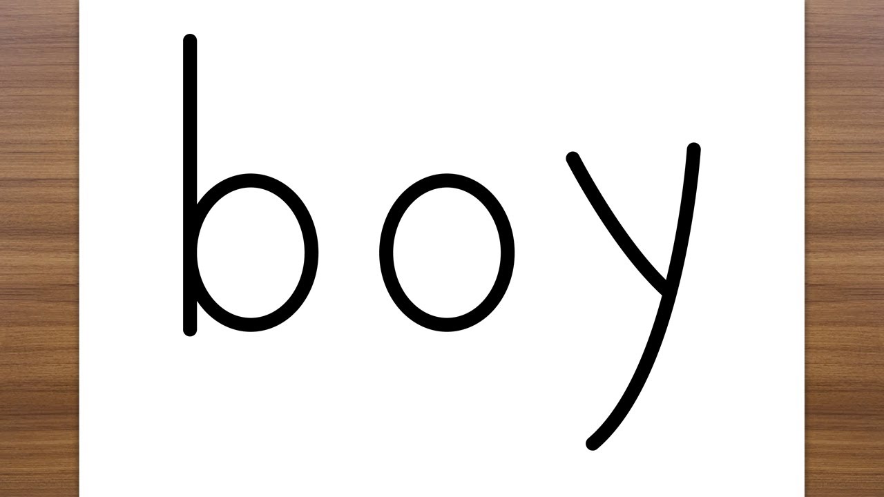 How to turn word 'boy' into boy picture | Easy Boy drawing step by step ...