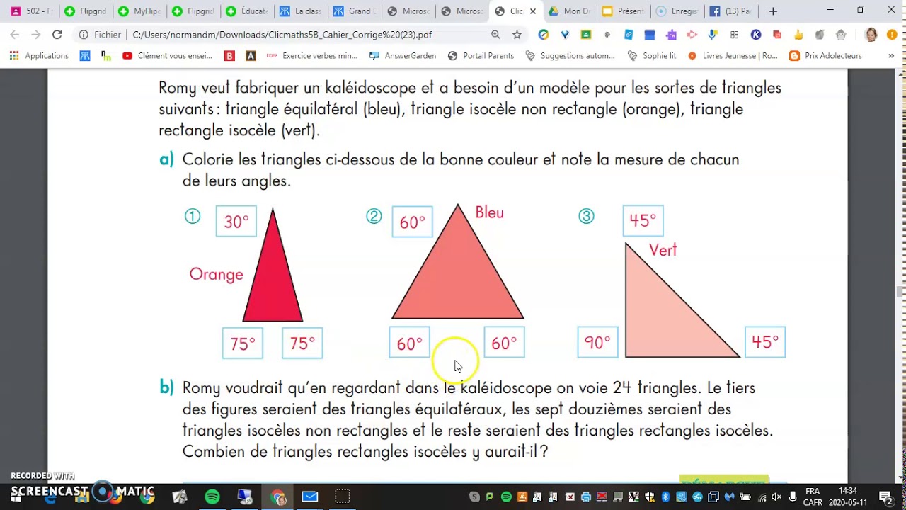 Corrigé les triangles situation 28 - YouTube