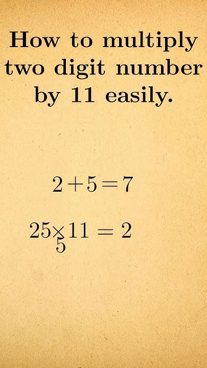 The Easiest Way to Multiply Two-Digit Numbers by 11 💥 - YouTube