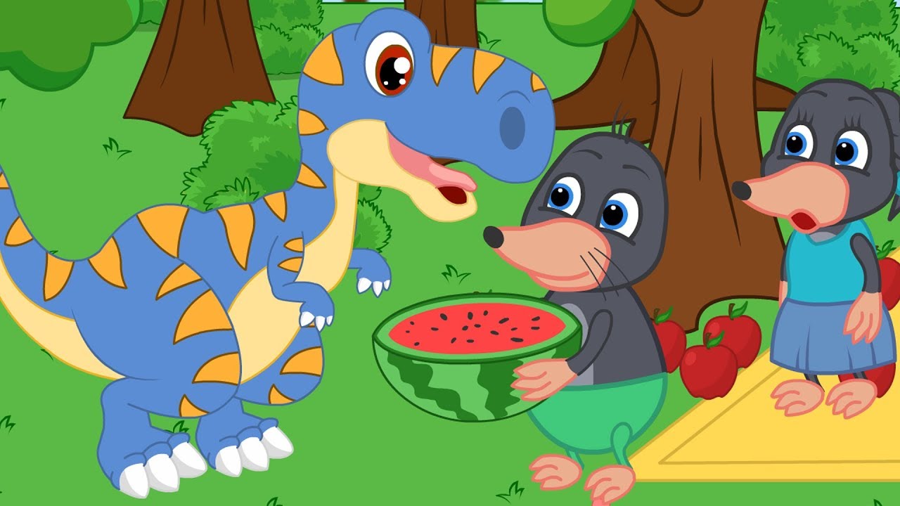 Benny Mole and Friends - Mole Feed Dinosaur Cartoon for Kids - YouTube