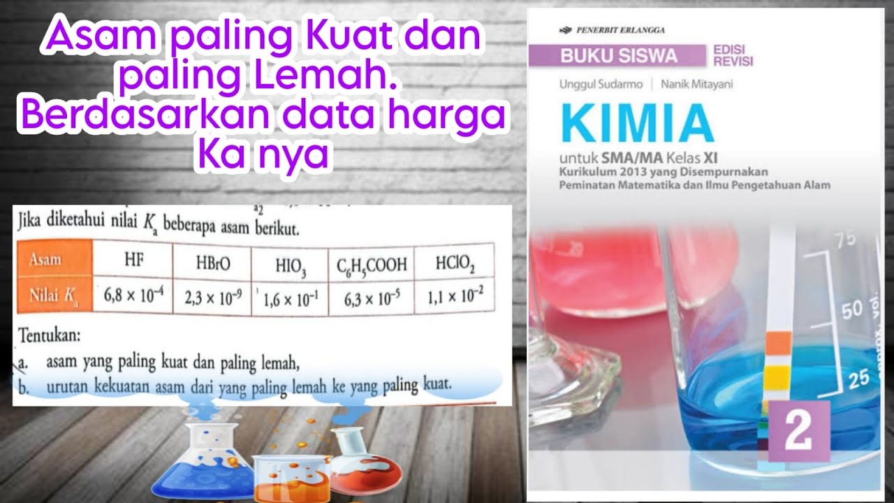 Menentukan asam paling Kuat dan paling Lemah dari harga Ka - YouTube