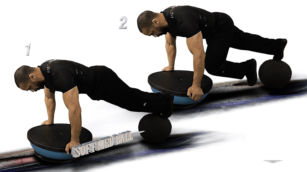 Core Plank 4 Bosu Ball Soft Med Ball - YouTube