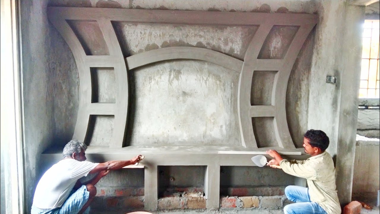 Amazing Tv showcase Design Hall Room Cuboard Elevation Making Video ...