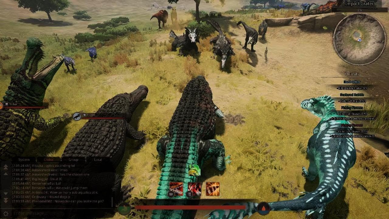 Path of Titans Battle of Impact Crater! - YouTube