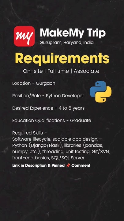 Makemytrip Is Hiring A Python Developer In Gurgaon Location Shorts Hiring Jobs
