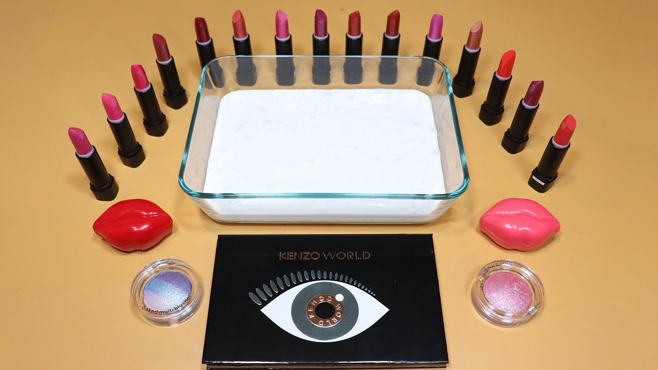 Mixing Makeup Into glossy Slime. Most Satisfying Slime Video ! - YouTube