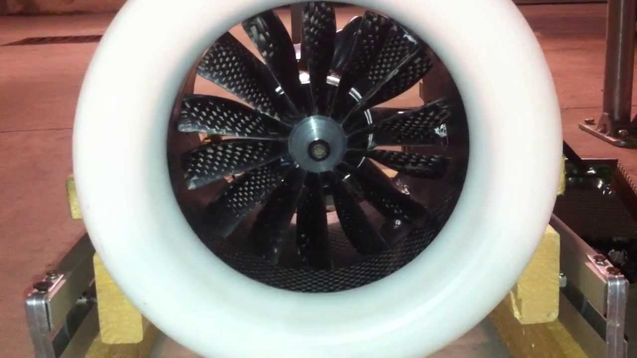 Edf vasyfan 135mm 14 blades 11kg thrust lipo 12S - YouTube