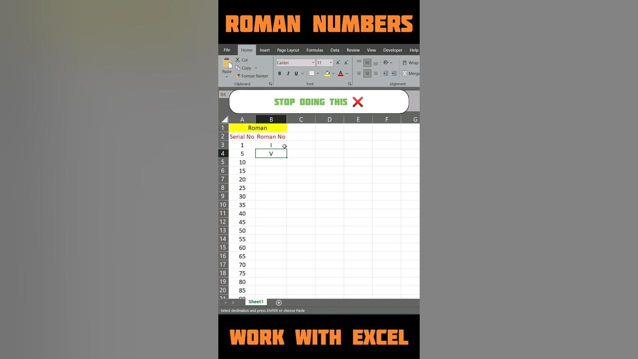 How to use Roman Function in excel #shorts #short #excel #youtubeshorts #tips - YouTube