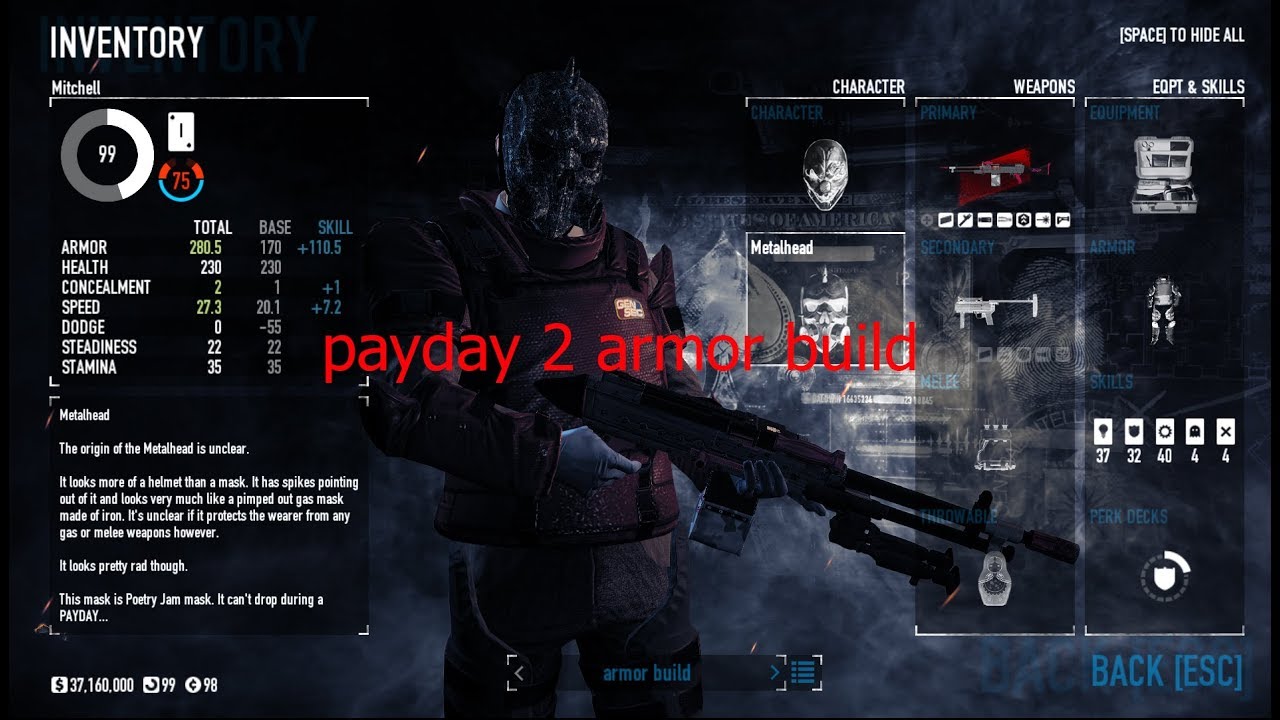 payday 2 armor build no dlc low infamy (2019) - YouTube