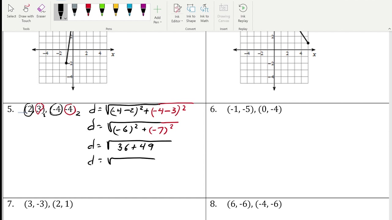MLE Distance Formula examples video - YouTube