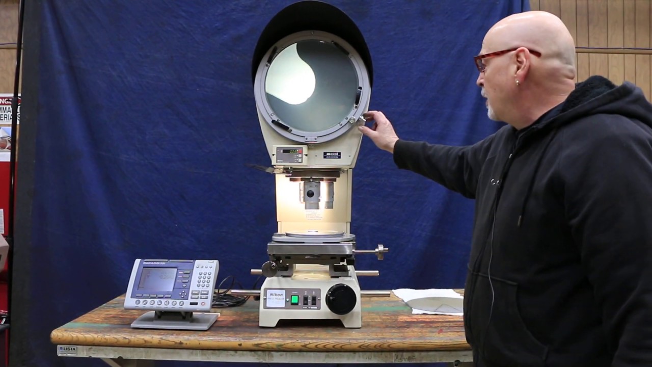 12" NIKON MADE IN JAPAN BENCH TYPE OPTICAL COMPARATOR - YouTube