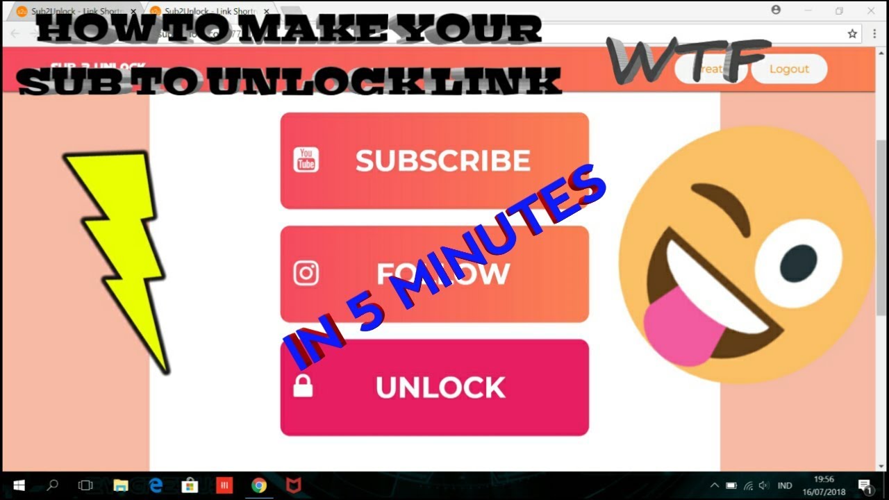 How To Make Your Subcribe To Unlock Link - YouTube