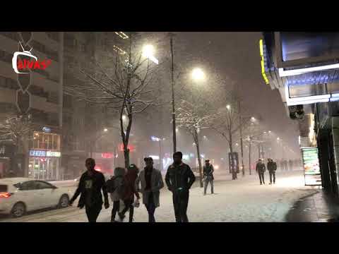 Sivas'tan Gece Kar Kış Manzaraları