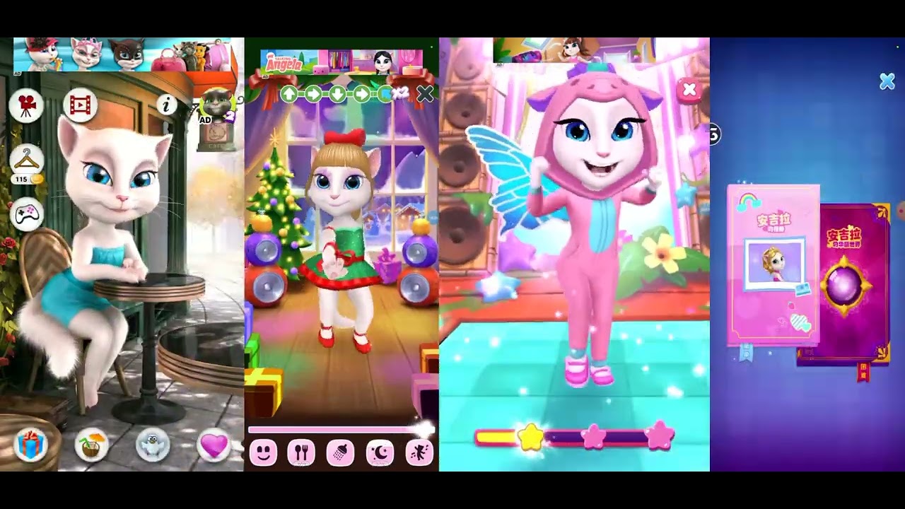 4vs Games #8 Talking Angela vs My Talking Angela vs My Talking Angela 2 ...